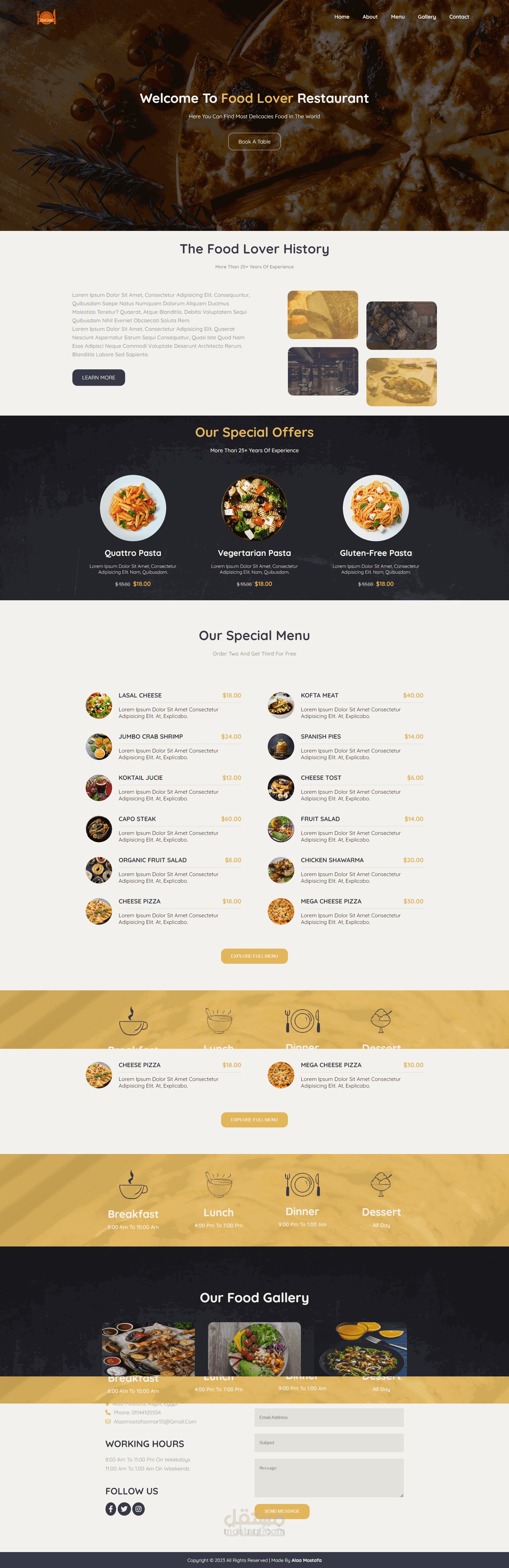 تصميم صفحة ويب باستخدام HTML5, CSS3, JavaScript, bootstrap - خمسات