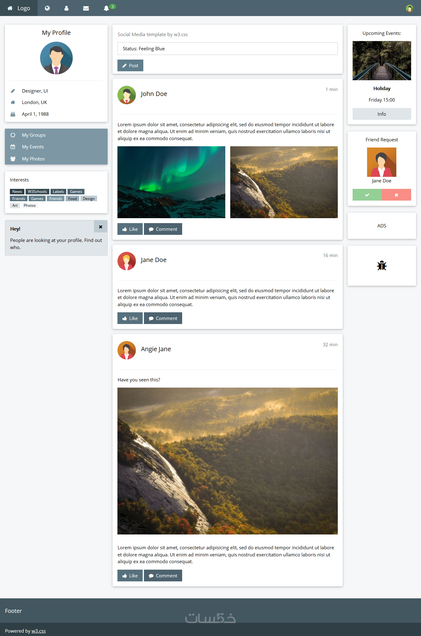 تصميم صفحة ويب باستخدام HTML5, CSS3, JavaScript, bootstrap - خمسات
