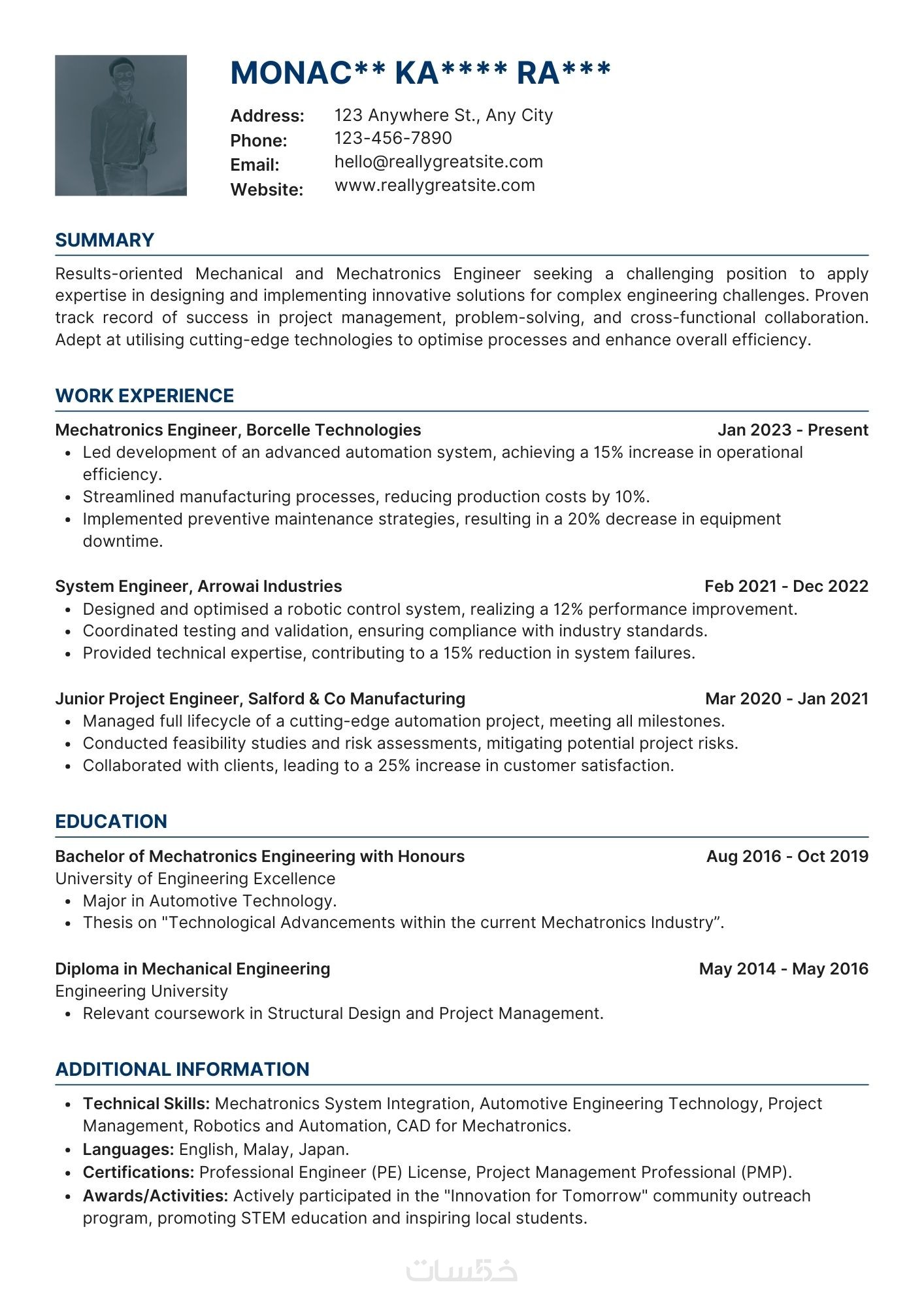 تصميم سيرة ذاتية احترافية متوافق مع نظام ATS - خمسات