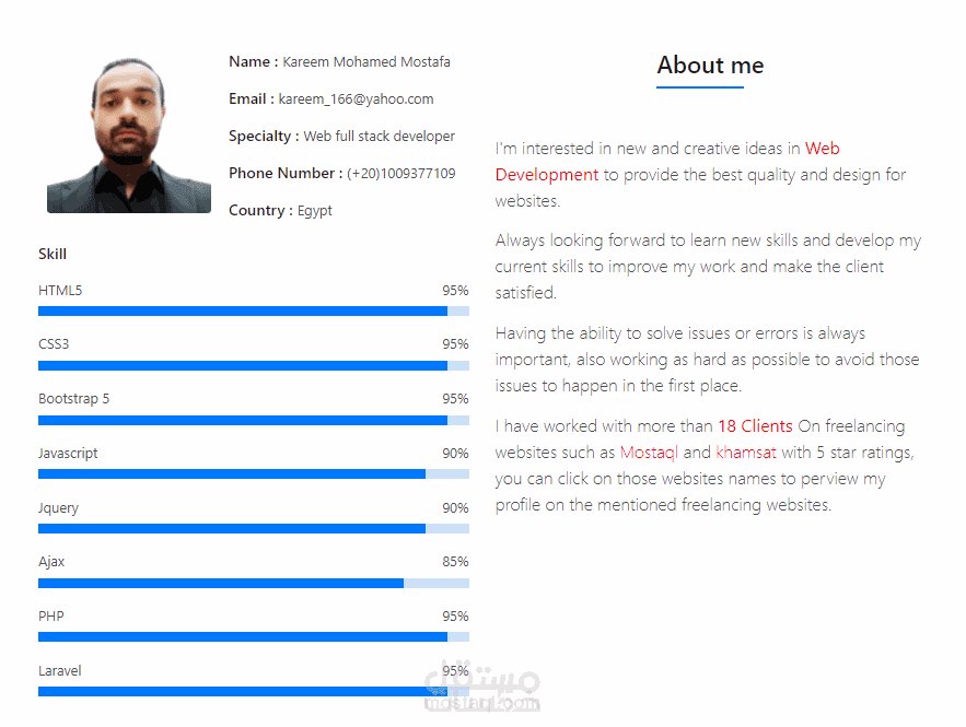 تصميم صفحات ويب باستخدام html, css, bootstrap مع رفعها أونلاين - خمسات