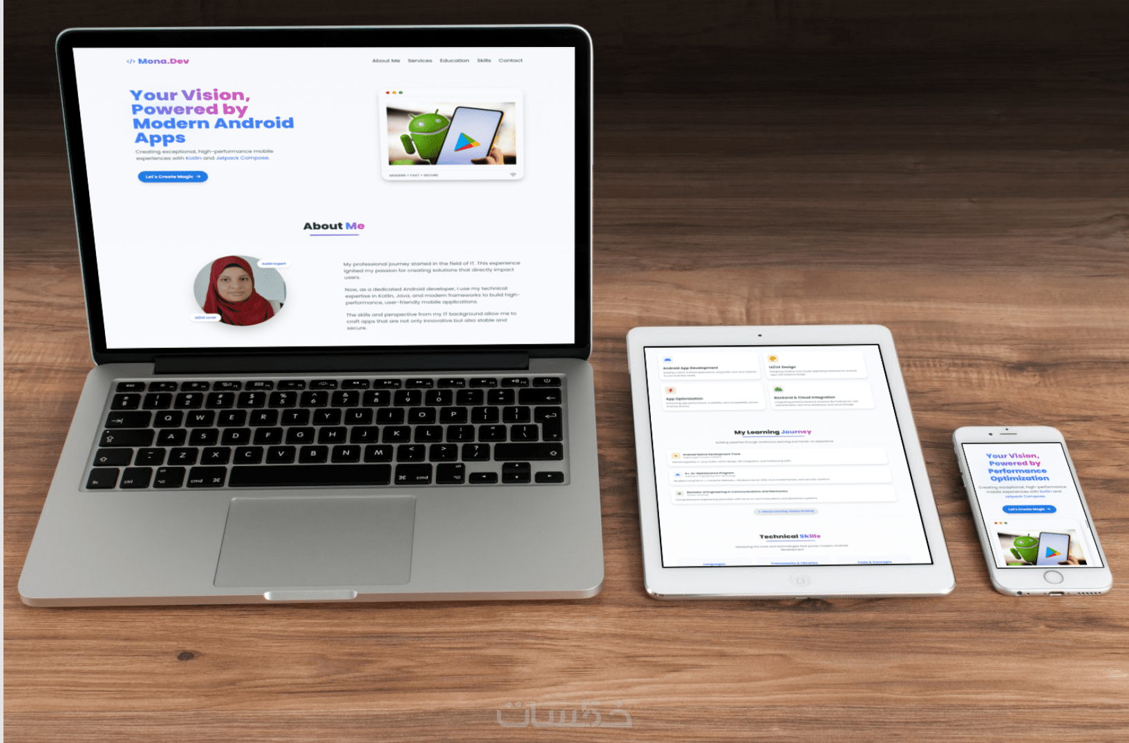 تصميم موقع بورتفوليو احترافي Bootstrap, HTML, CSS, JS - خمسات