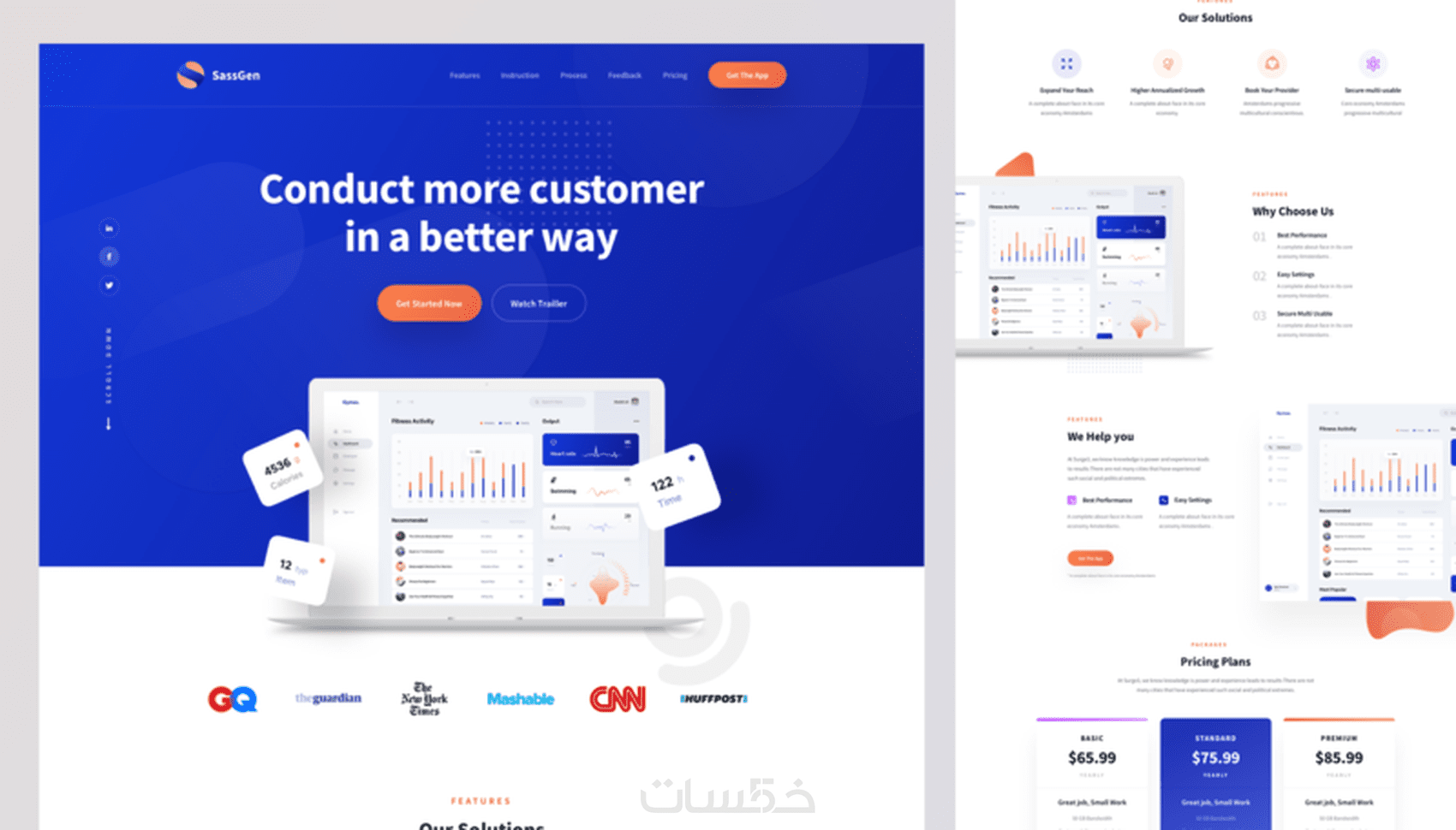 تحويل تصميم psd إلى html , css , bootstrap - خمسات