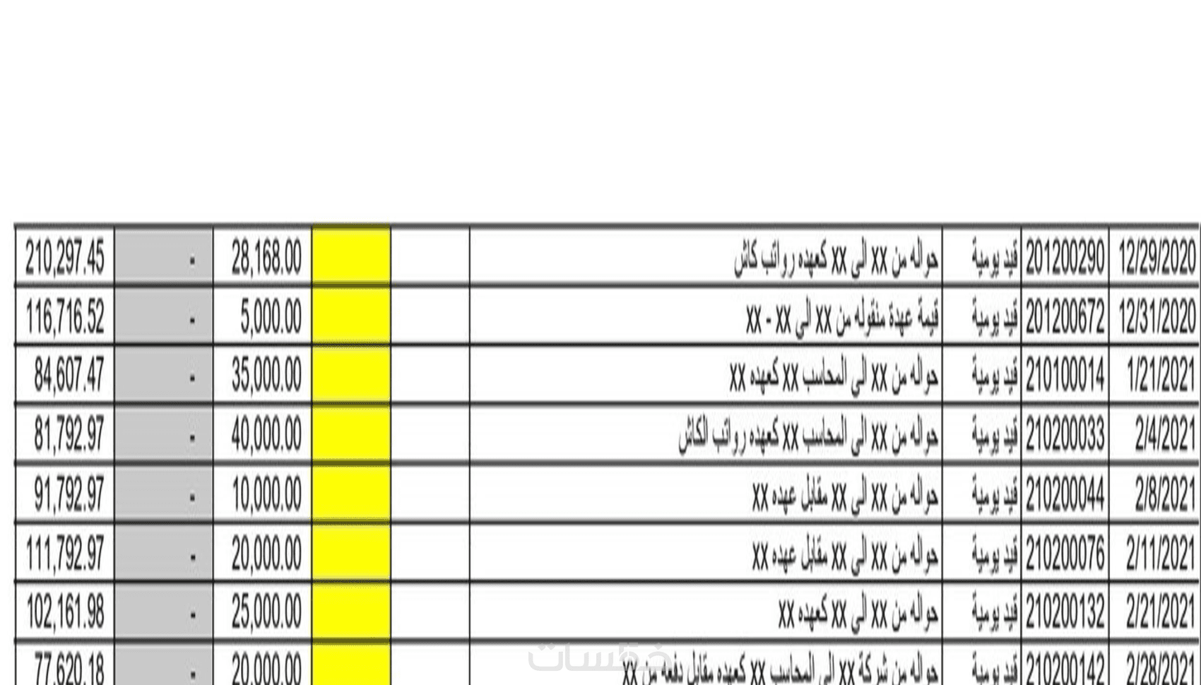 ادخال البيانات على الاكسيل - خمسات