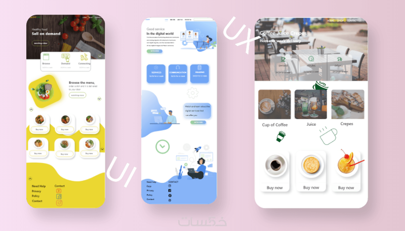 تصميم قالب UI و UX بطريقة احترافية - خمسات
