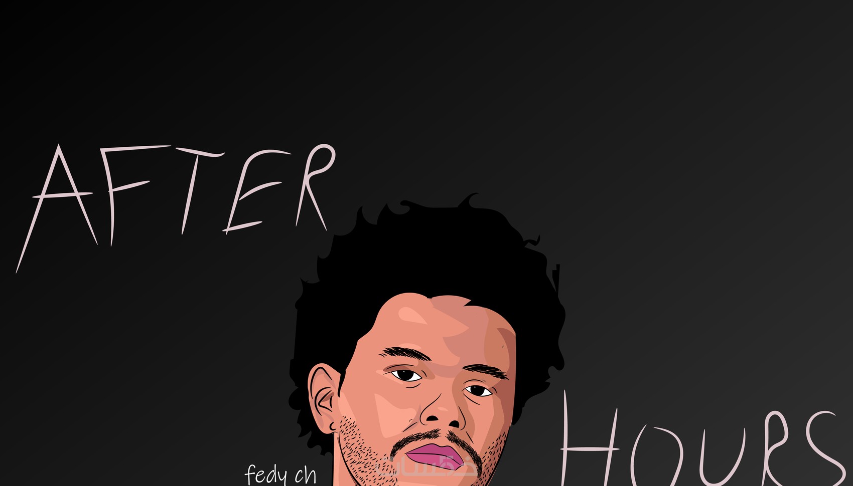 تصميم وجهك او وجه شخص تعرفه على شكل vector art - خمسات