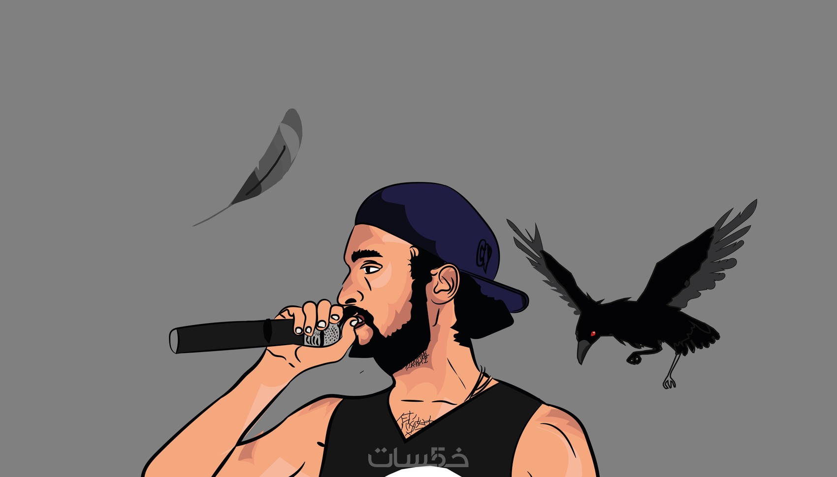 تصميم وجهك او وجه شخص تعرفه على شكل vector art - خمسات