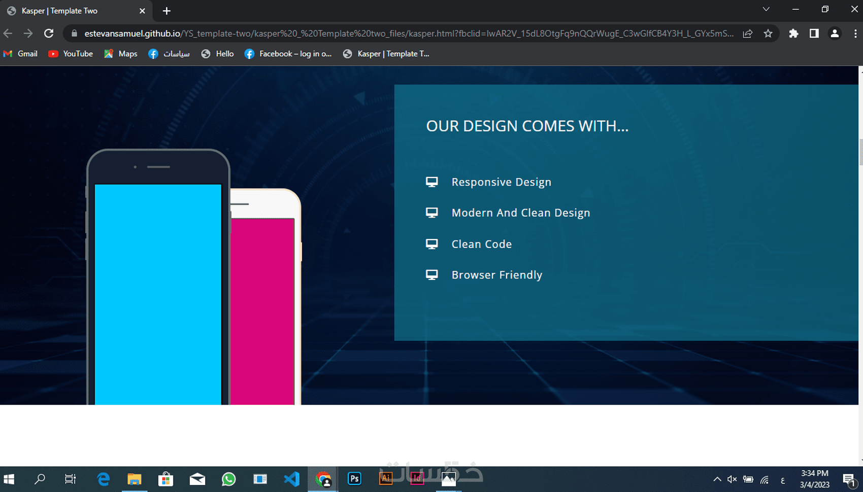 تصميم وبرمجه صفحه واحد باستخدام Css Html خمسات