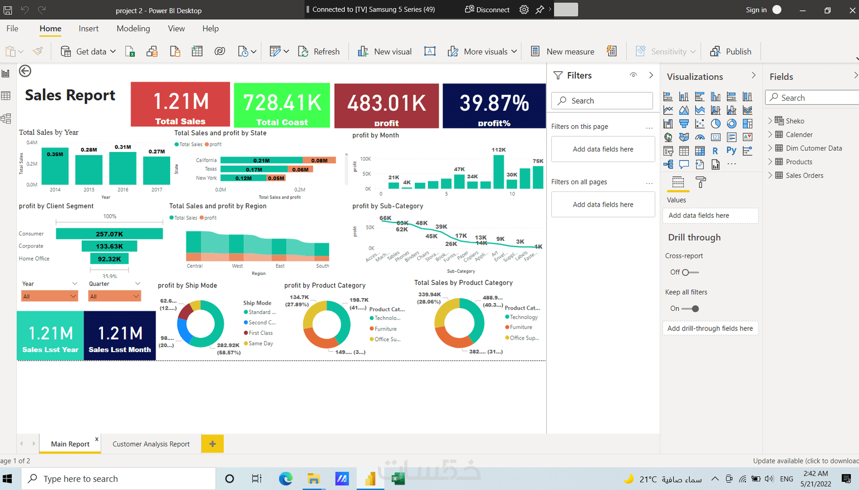 تحليل بيانات برنامجى excel &power bi - خمسات