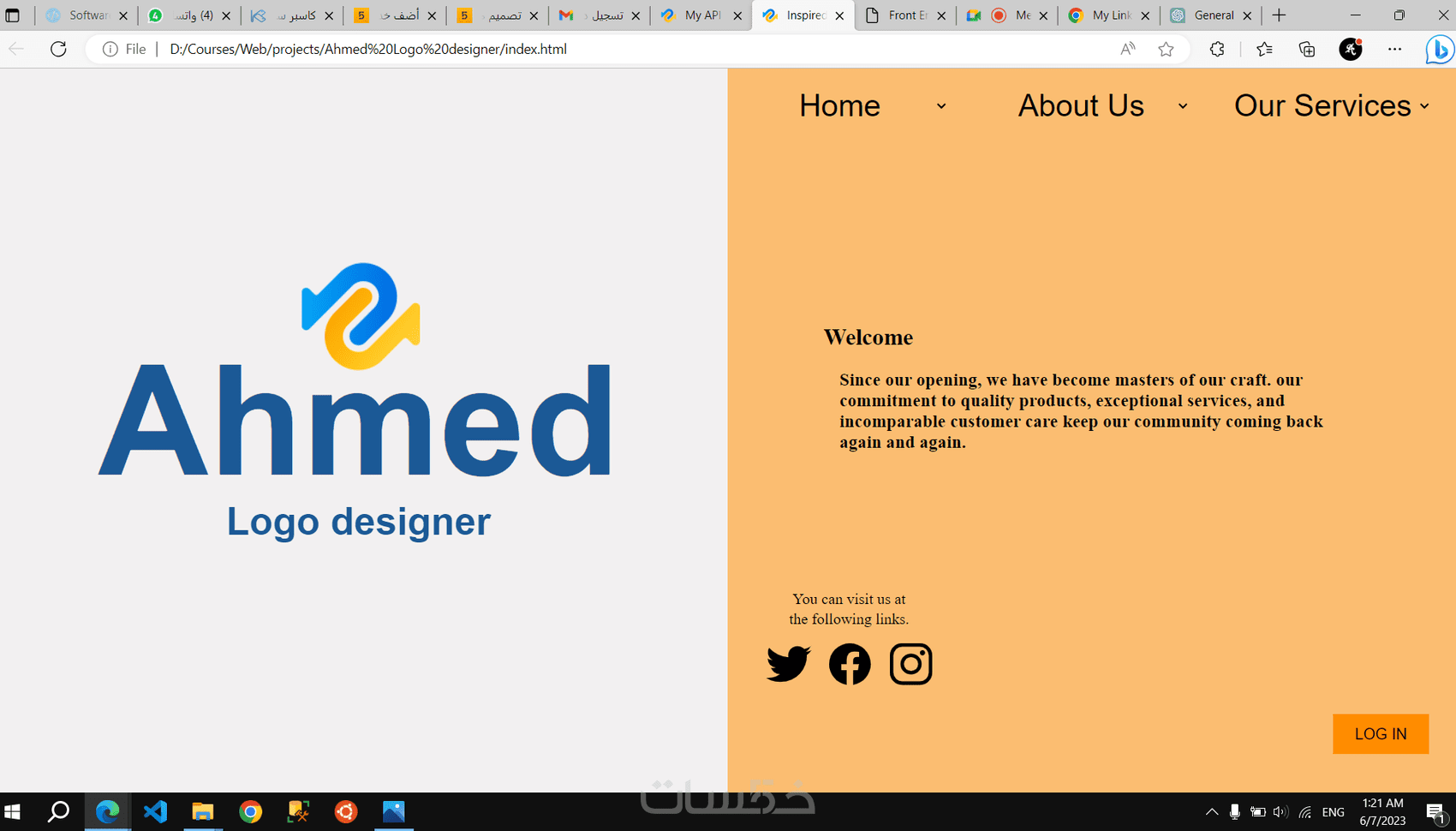 تصميم واجهه الموقع الاماميه html5, css3, bootstrap, tailwind - خمسات تصميم واجهه الموقع الاماميه html5, css3, bootstrap, tailwind - خمسات
