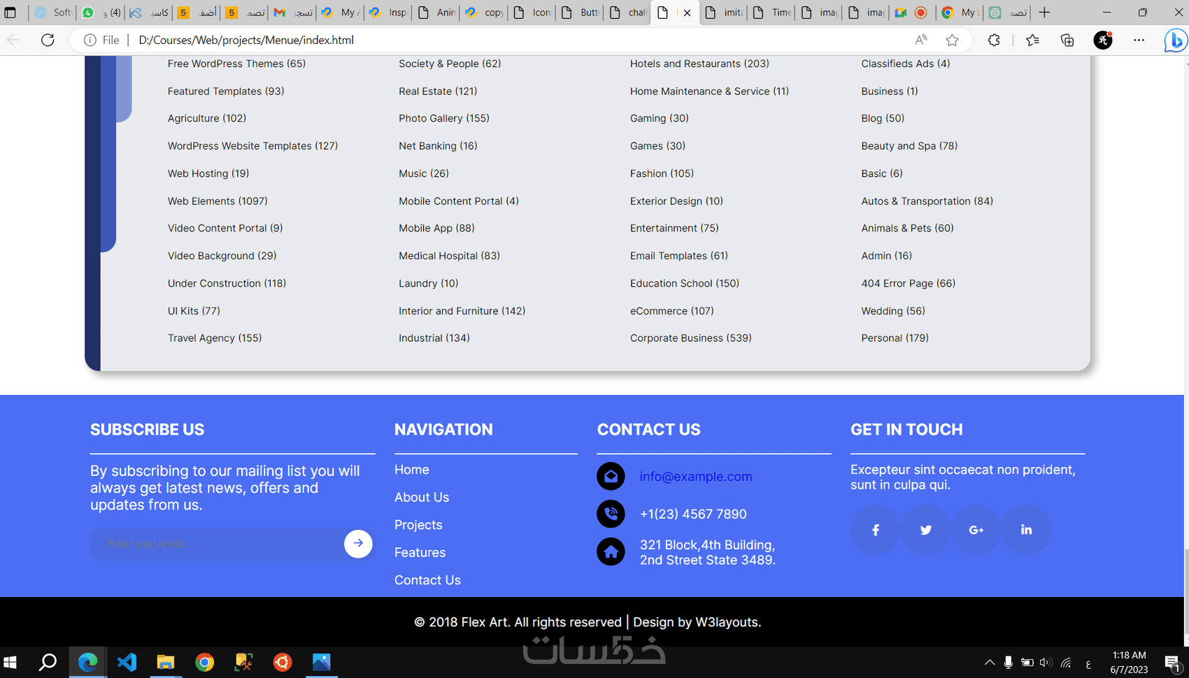 تصميم واجهه الموقع الاماميه html5, css3, bootstrap, tailwind - خمسات