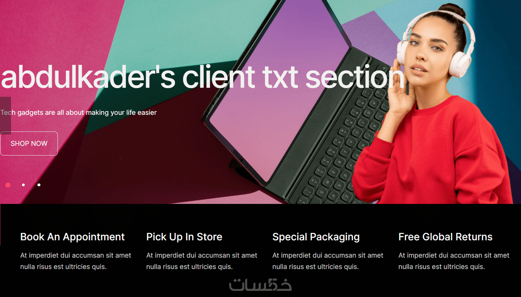 انشاء وتصميم صفحات ويب (react.js,PHP,HTML5,CSS3,javascript) - خمسات