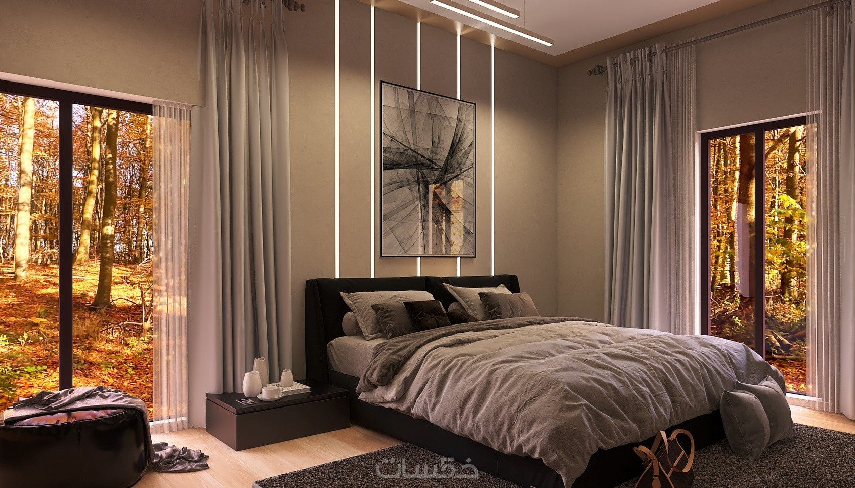 تصميم ديكور داخلي وخارجي يتضمن اختيار الالوان وتوزيع الاضاءة - خمسات