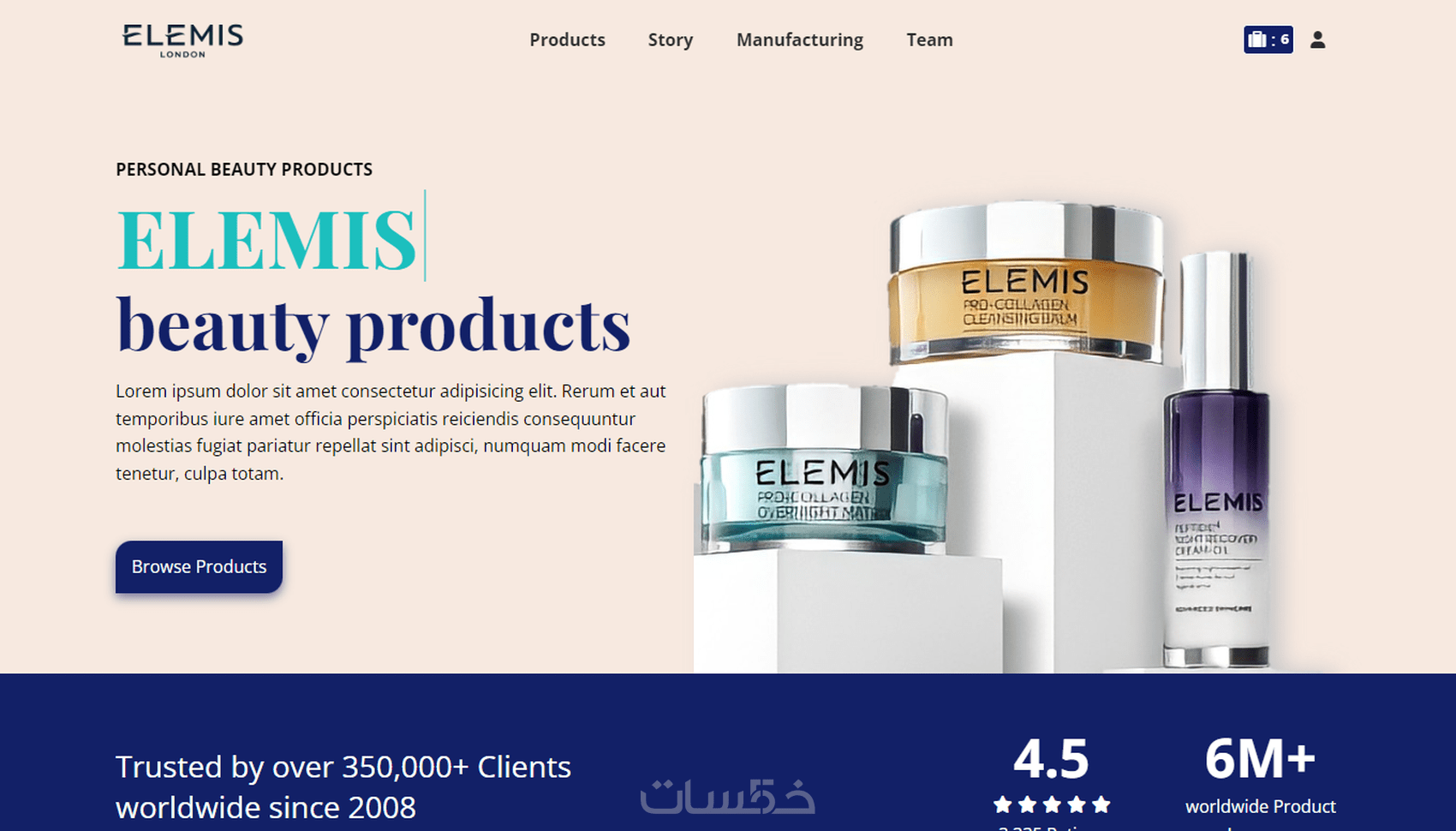 تصميم موقع الكتروني بشكل إحترافي Html Css Js React Js خمسات