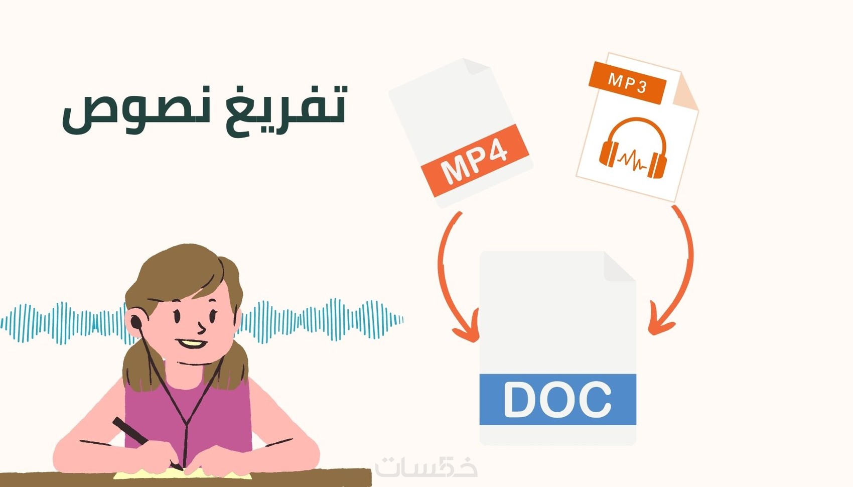 تفريغ صوت أو فيديو باللغة العربية خمسات