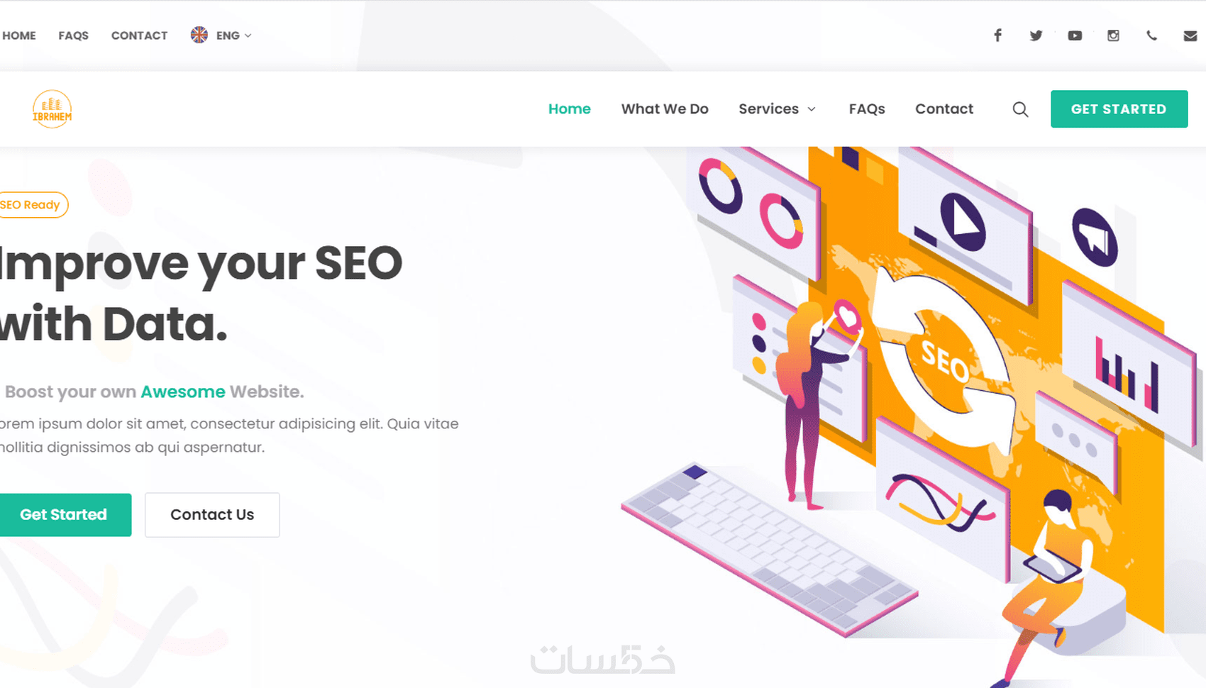 خدمة إنشاء مواقع الويب تصميم وتطوير مواقع إلكترونية مخصصة خمسات