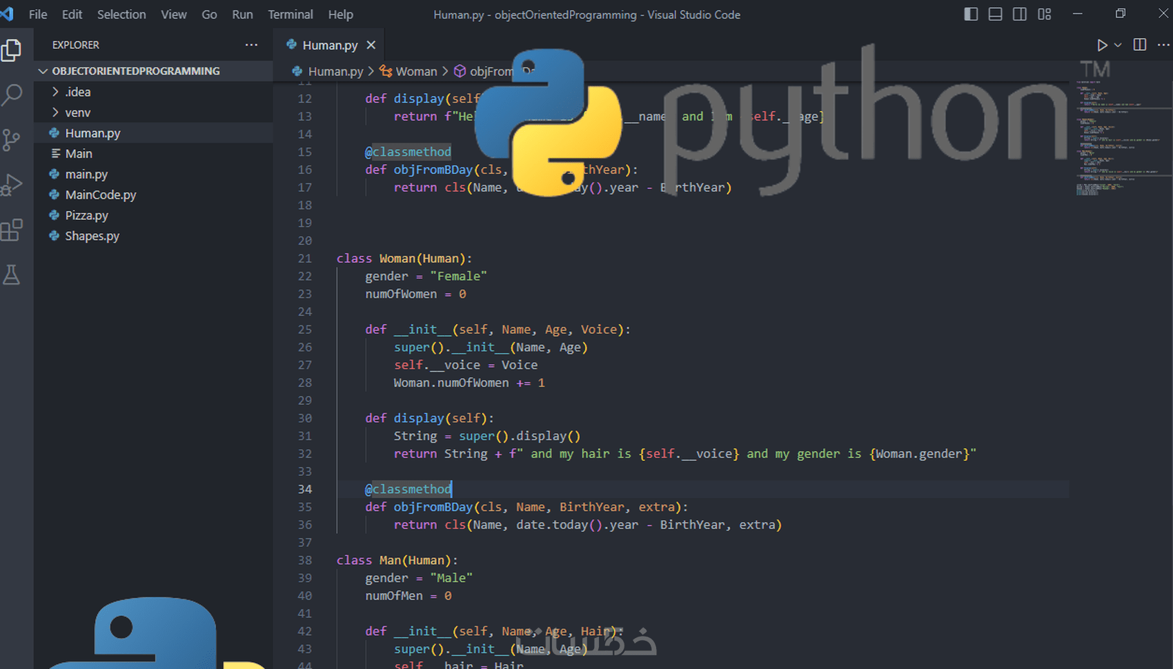 كتابة اكواد python - خمسات