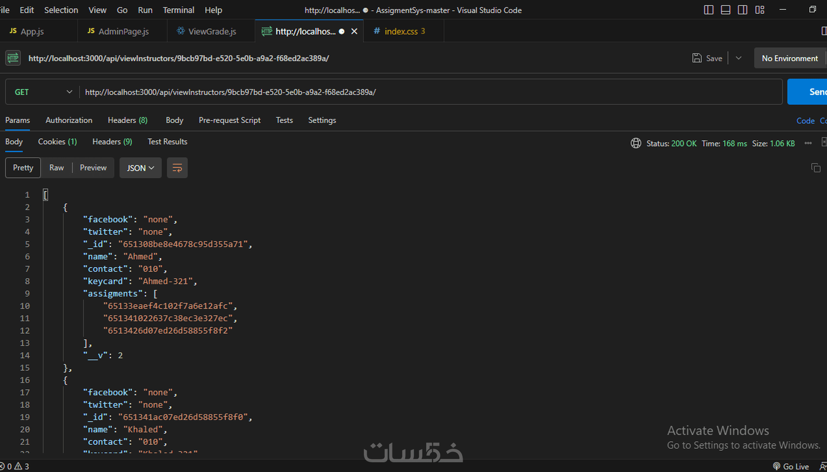 بناء Restfulapi باستخدام Expressjs و Nodejs لعمليات Crud خمسات