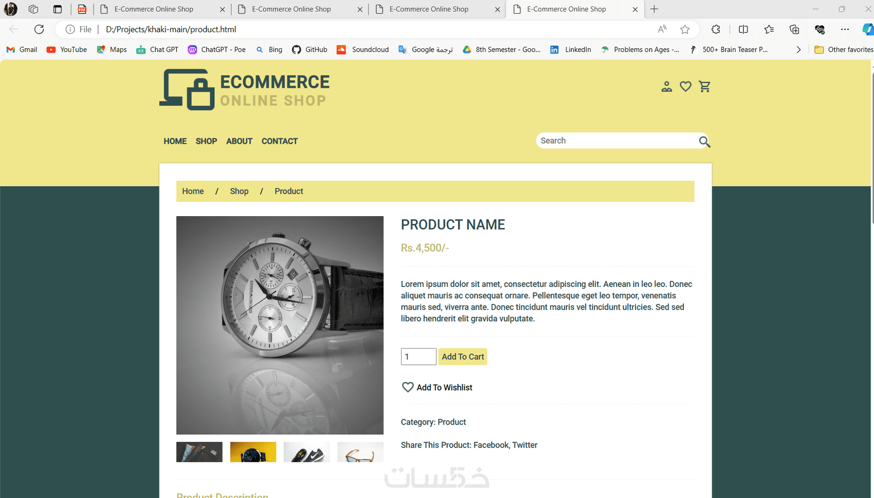 تطوير مواقع الويب Html Css Javascript Bootstrap خمسات