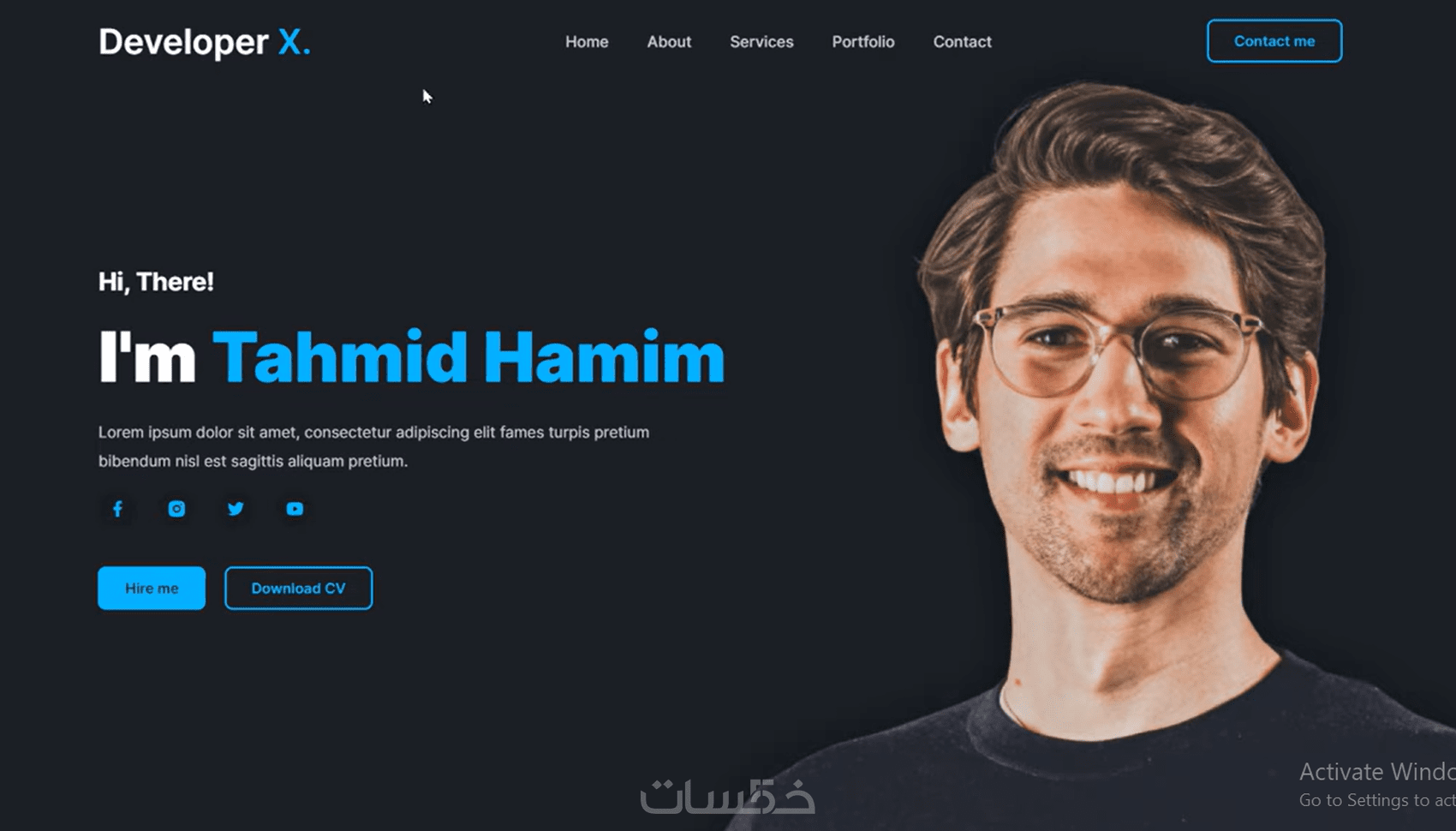 عمل موقع شخصي portfolio بأستخدام HTML/CSS/JS/Bootstrap/JS - خمسات