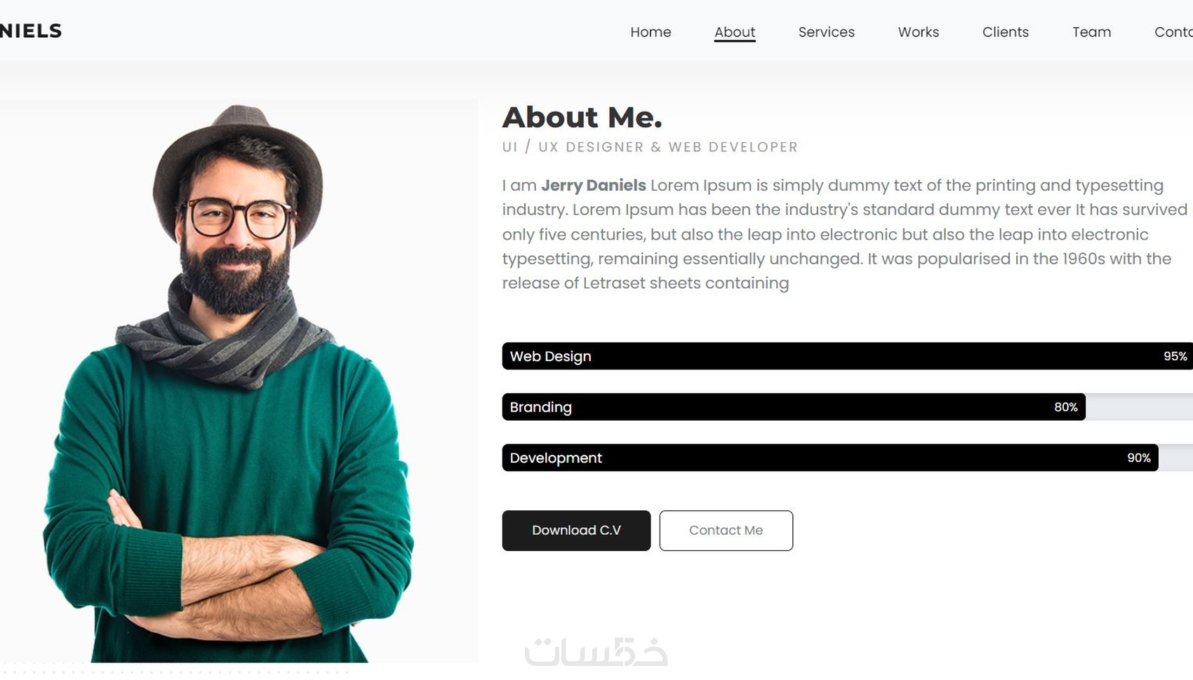 تصميم موقع الكتروني باستخدام HTML5, CSS3, JavaScript - خمسات
