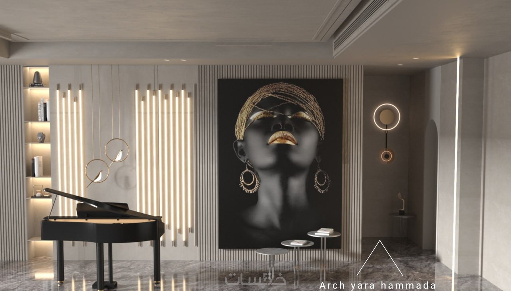 تصميم داخلي بإستخدام برنامج 3d max .. ديكور داخلي - خمسات