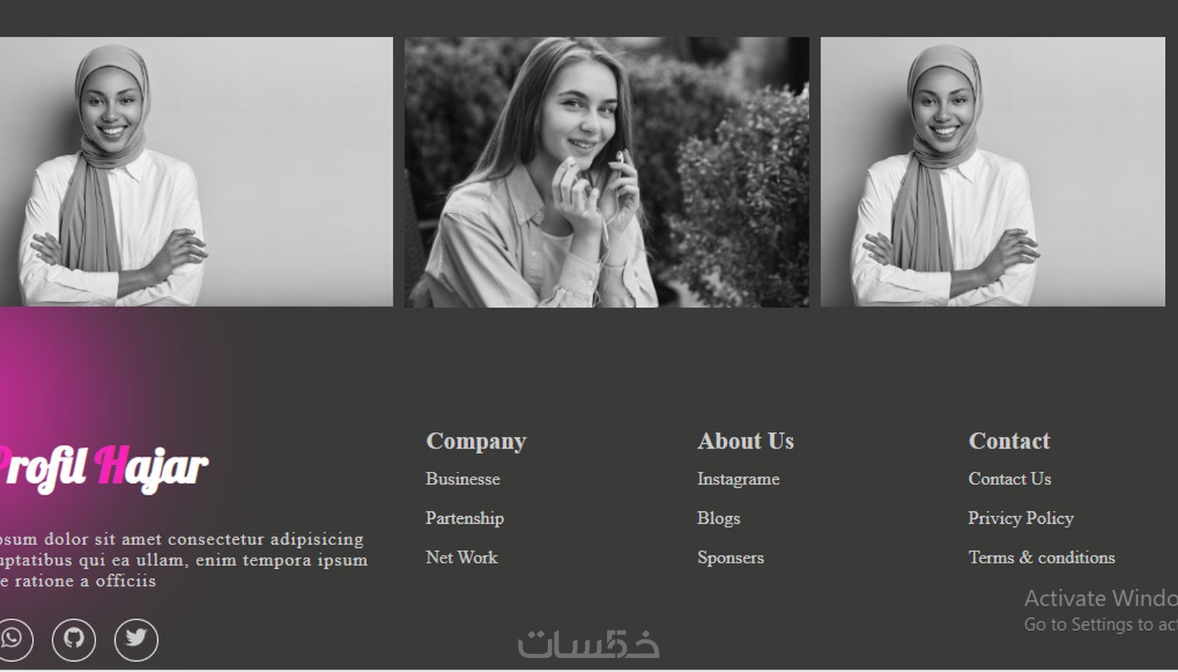 صفحة هبوط تجمع بين Html و Javascript Css خمسات