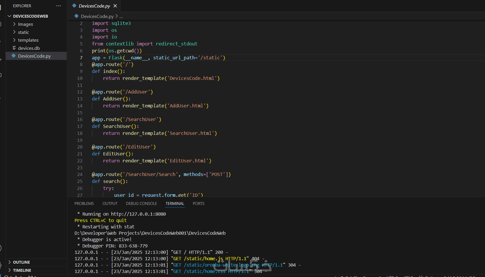 تنفيذ موقع الكتروني باستخدام Python وHTML وCSS وJavaScript - خمسات