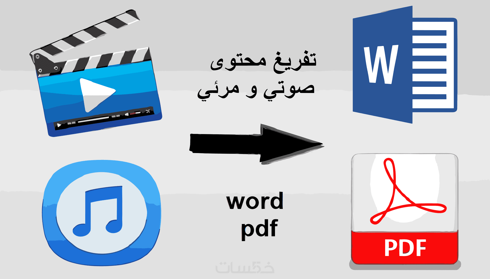 تفريغ الملفات الصوتية والفيديو باللغة العربية خمسات
