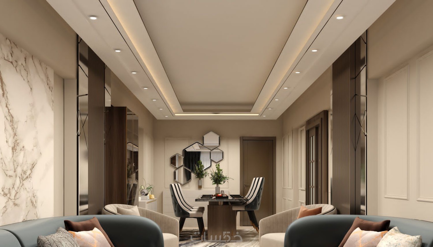 تصميم داخلى 3D مع حصر الكميات - خمسات